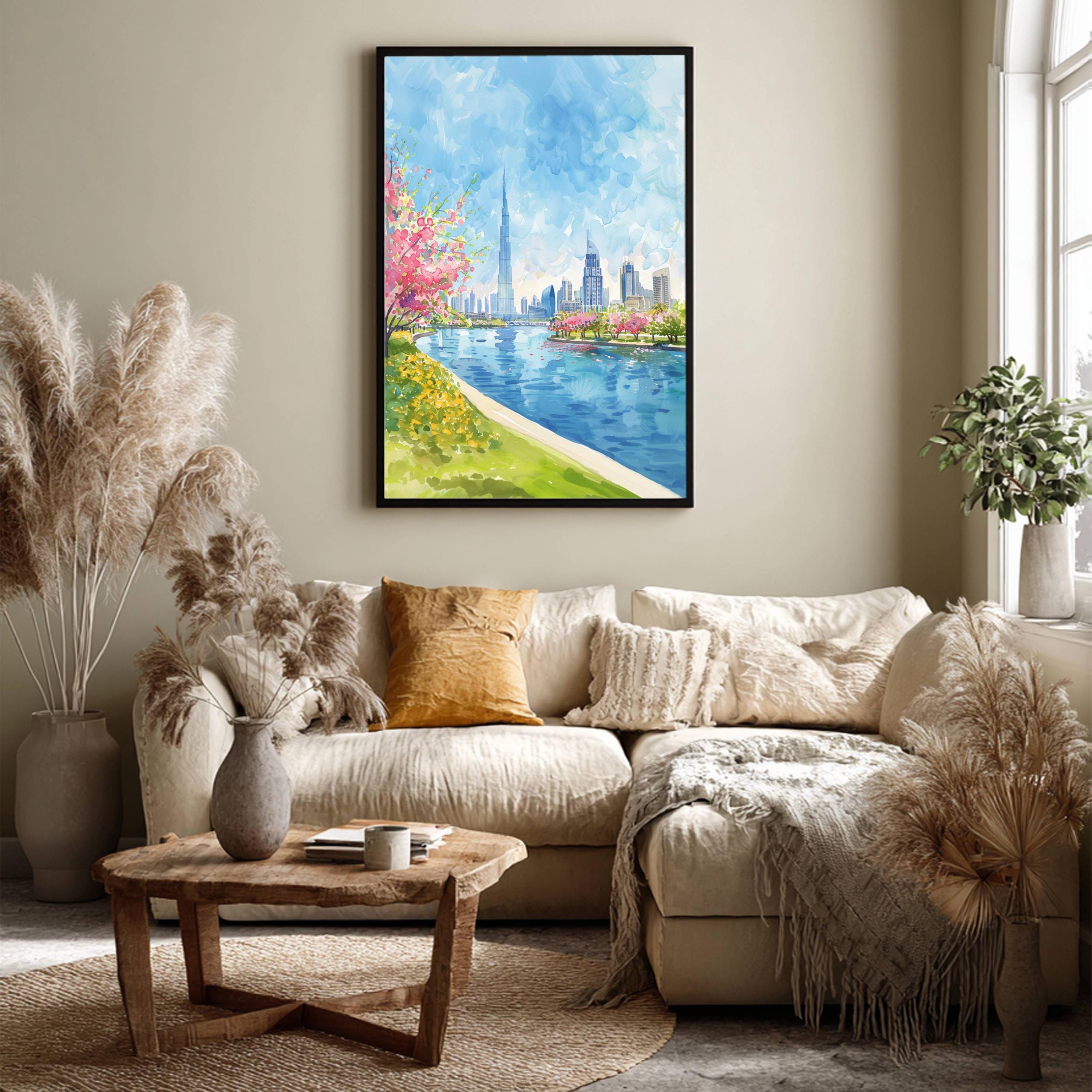 Dubai Watercolor Print: United Arab Emirates Travel Poster ...