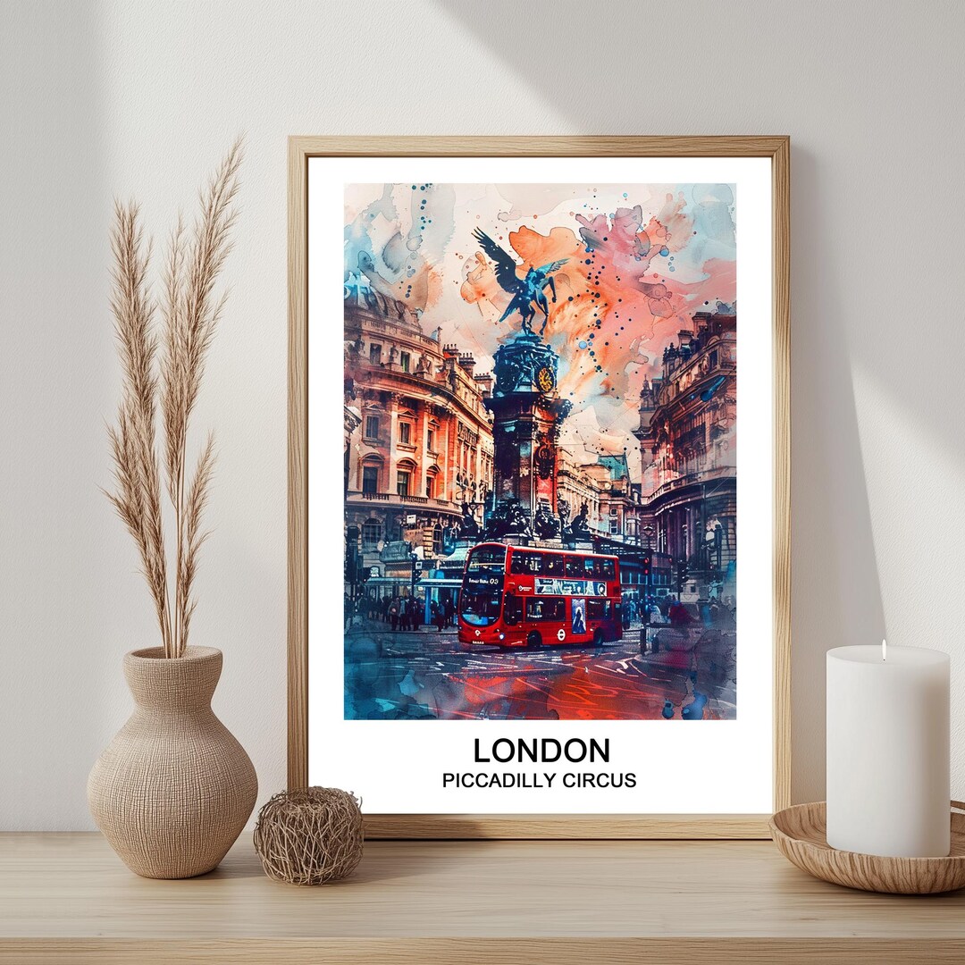 Piccadilly Circus London Watercolor Travel Poster (digital Download) - Etsy
