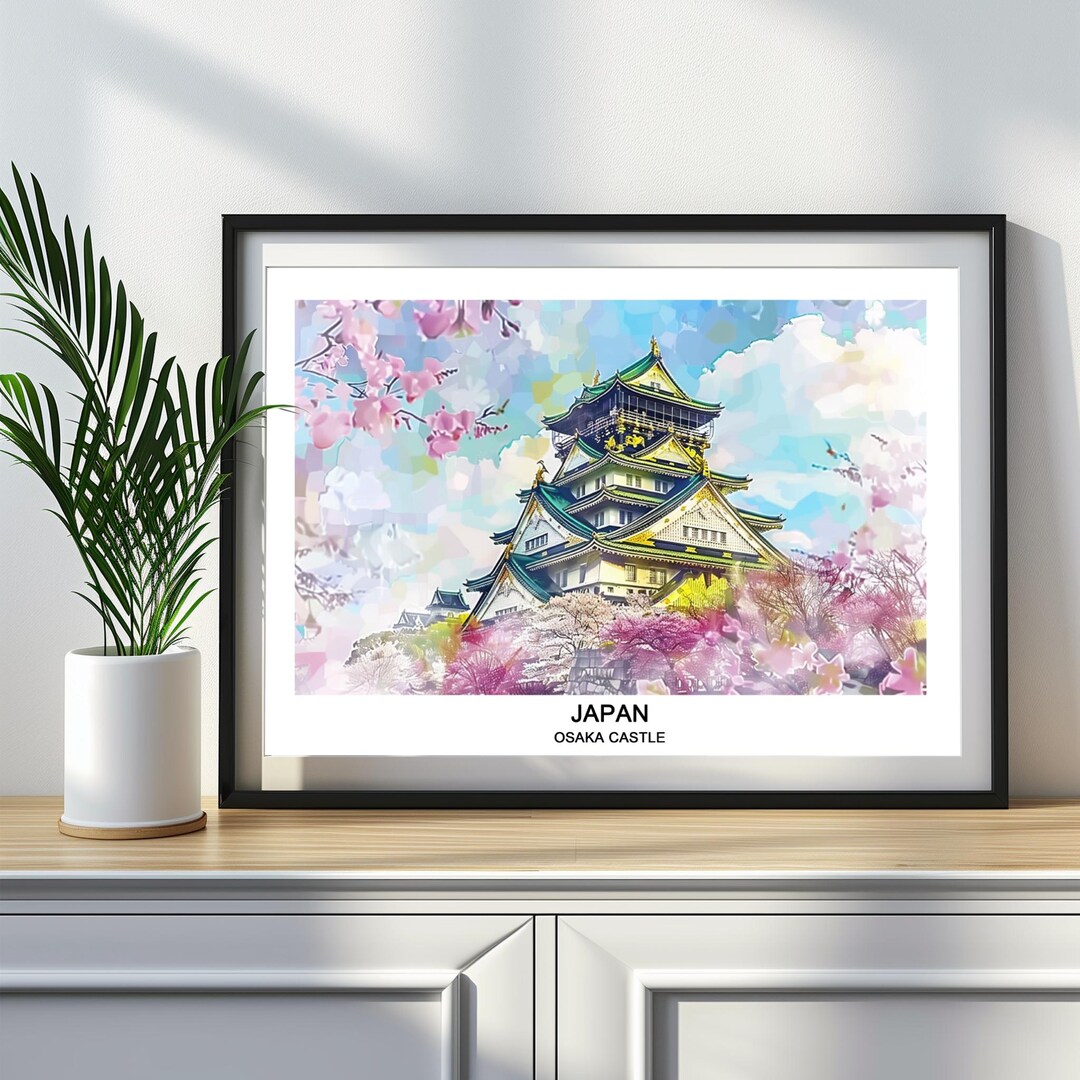 Osaka Castle, Japan: Watercolor Print, Travel Poster, Wall Art Memories ...