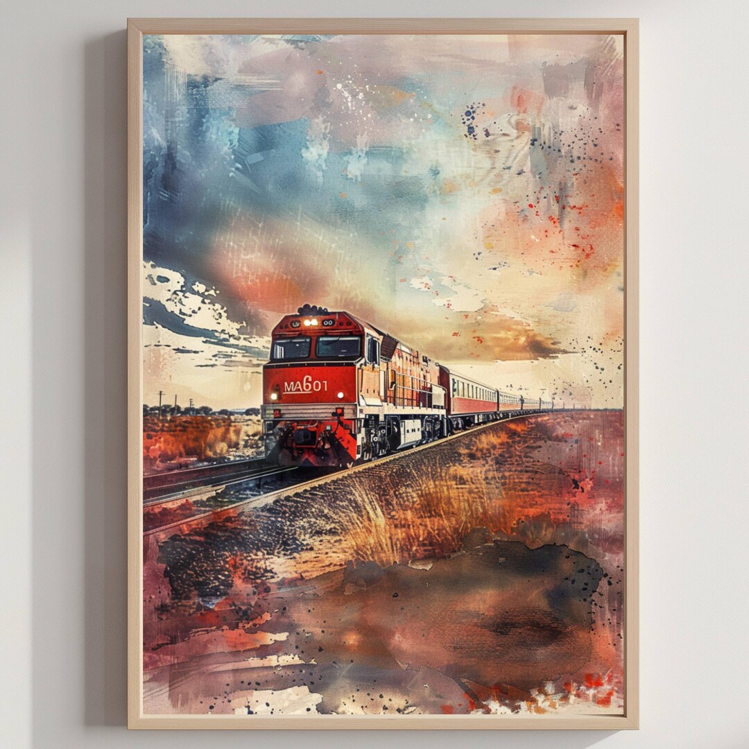 The Ghan Train Australia Watercolor Art Print: Australian Travel Poster ...
