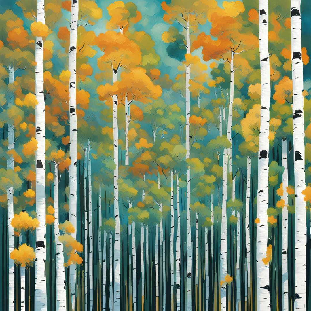 Aspen Grove - Trees - Fall Colors - - Etsy