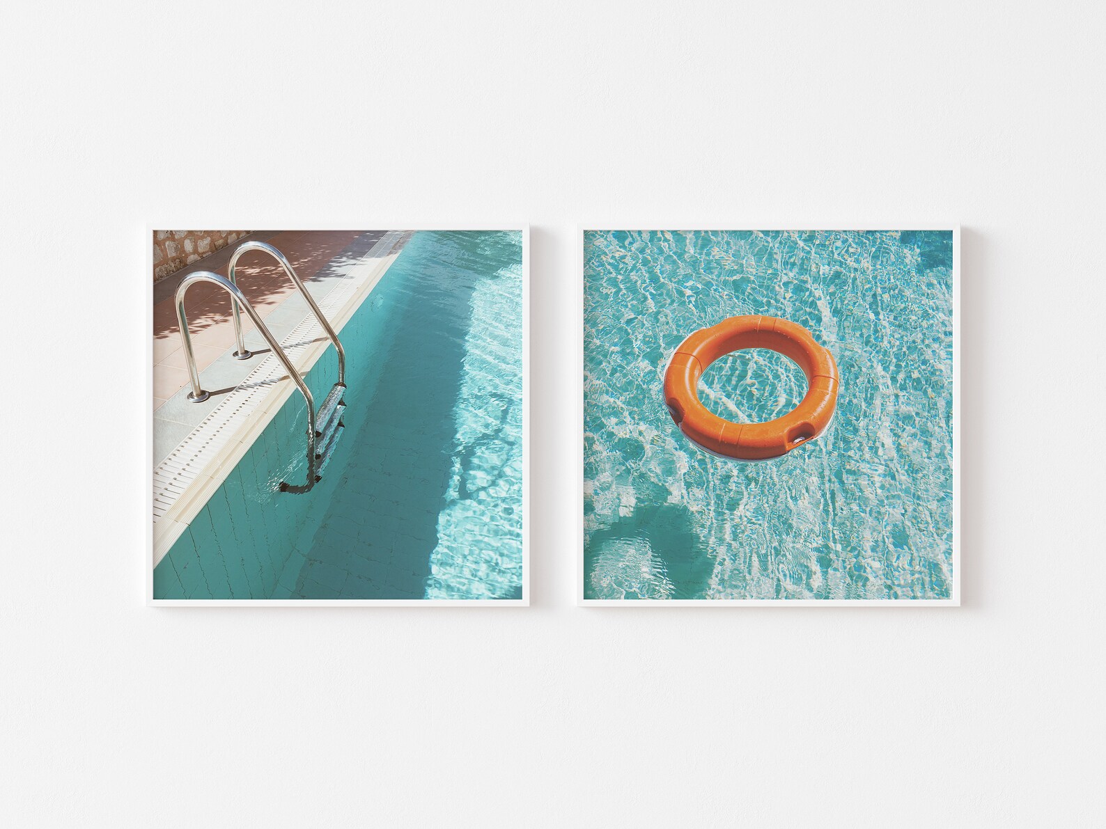Swimming Pool Art Print Set of 2 Large Wall Art Mid Century - Etsy