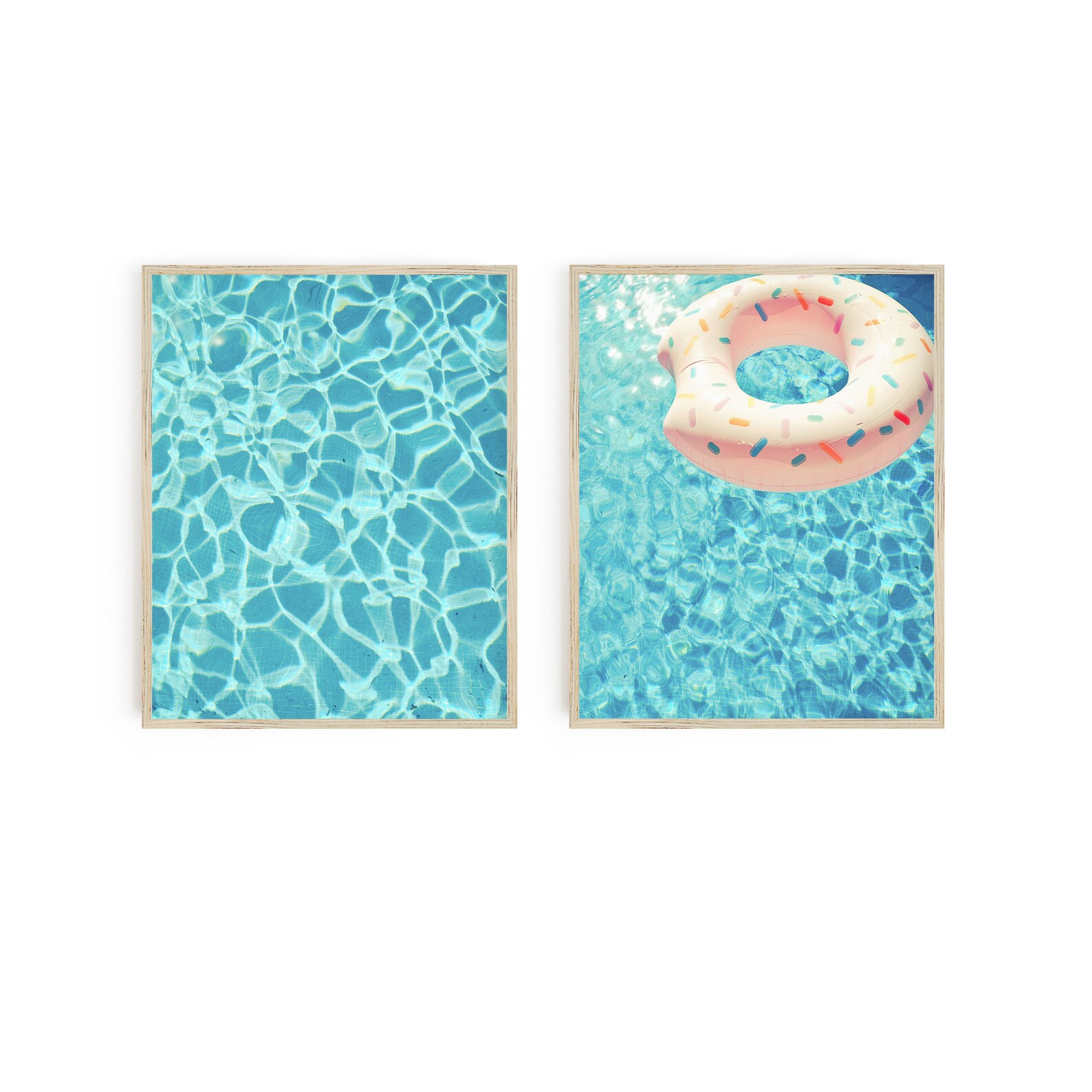 Swimming Pool Art Print Set of 2 Large Wall Art Mid Century | Etsy