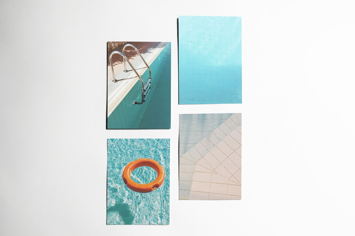 Postcard Set Swimming Pool Art Swim - Etsy