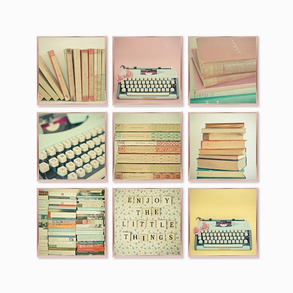 Book Art Writer Gifts Reading Art Aesthetic Print Set of 9 - Etsy