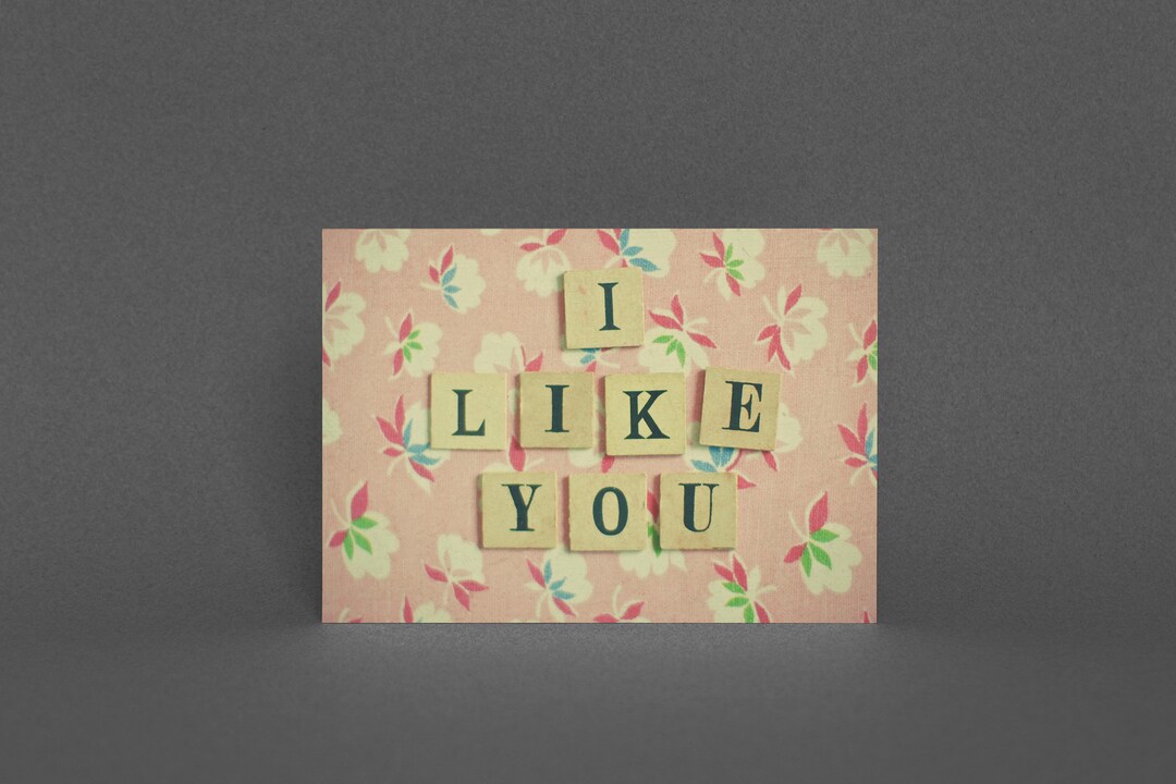 Romantic Greetings Card - I Like You - Etsy