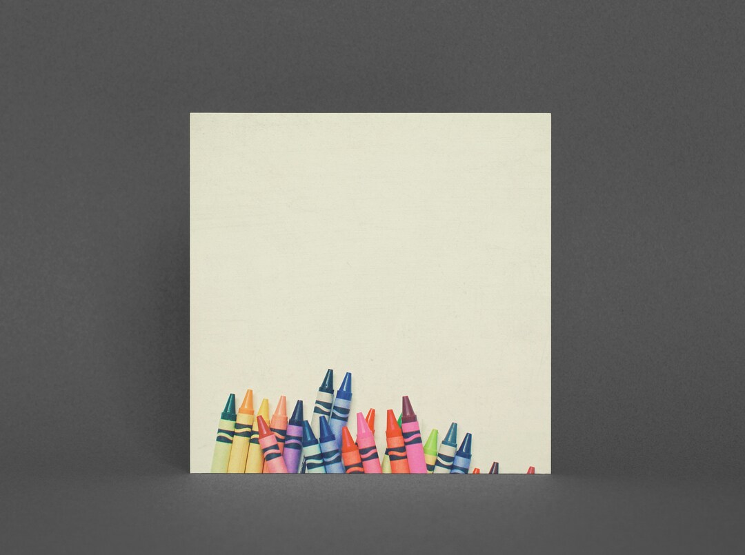 Crayon Greeting Card for Kids, Retro Card - Scribble - Etsy