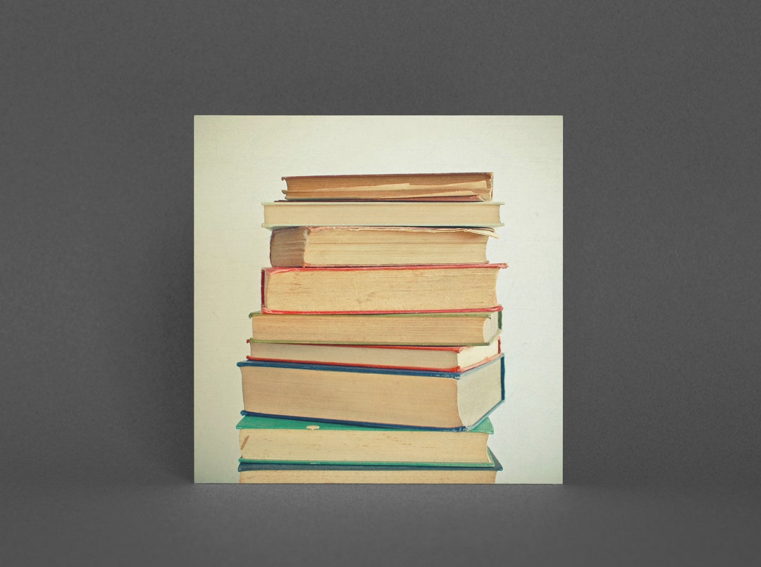 Book Greeting Card, Card for Book Lovers - Stack of Books - Etsy