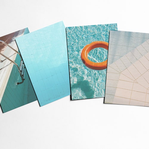 Postcard Set Swimming Pool Art Swim | Etsy