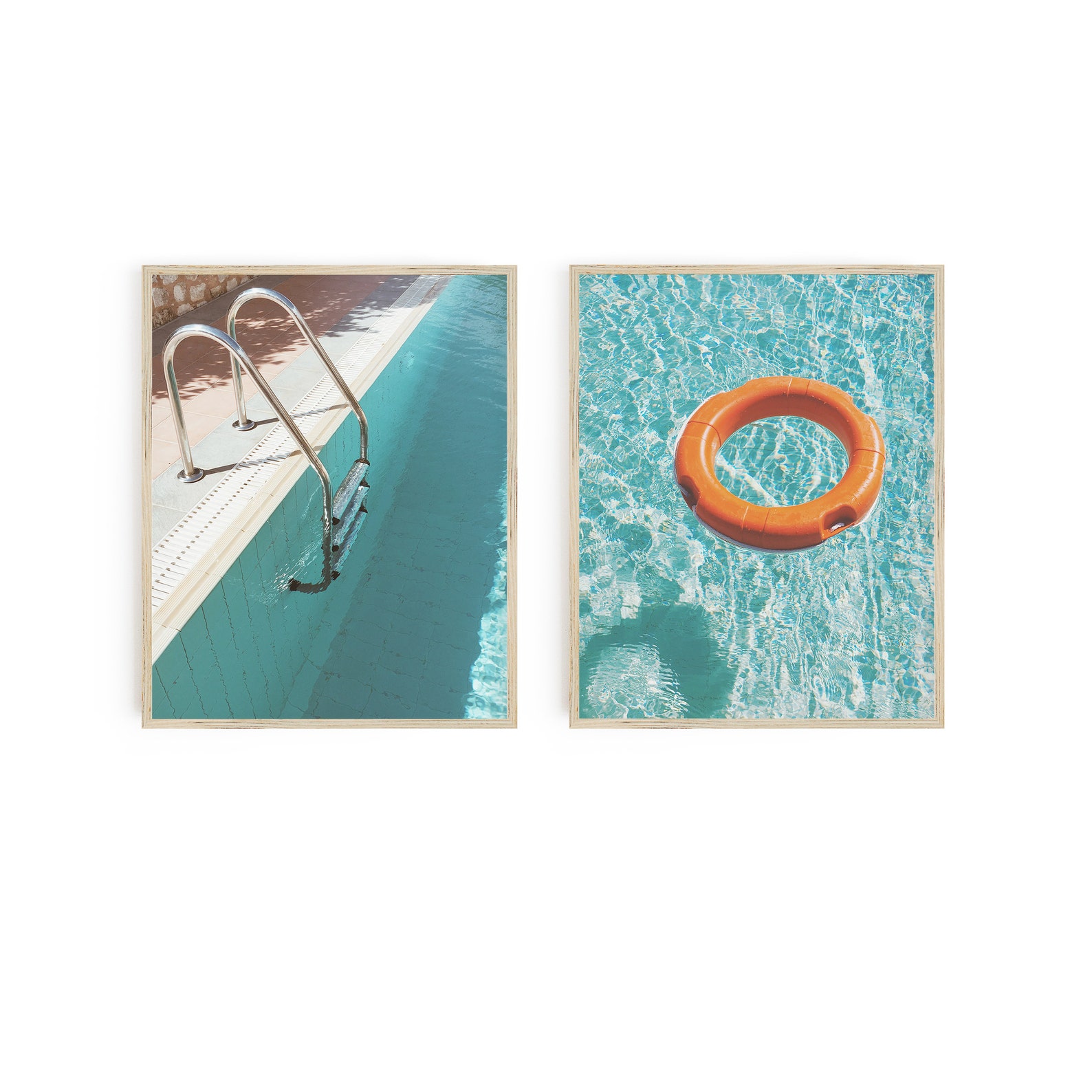 Swimming Pool Art Print Set of 2 Large Wall Art Mid Century - Etsy