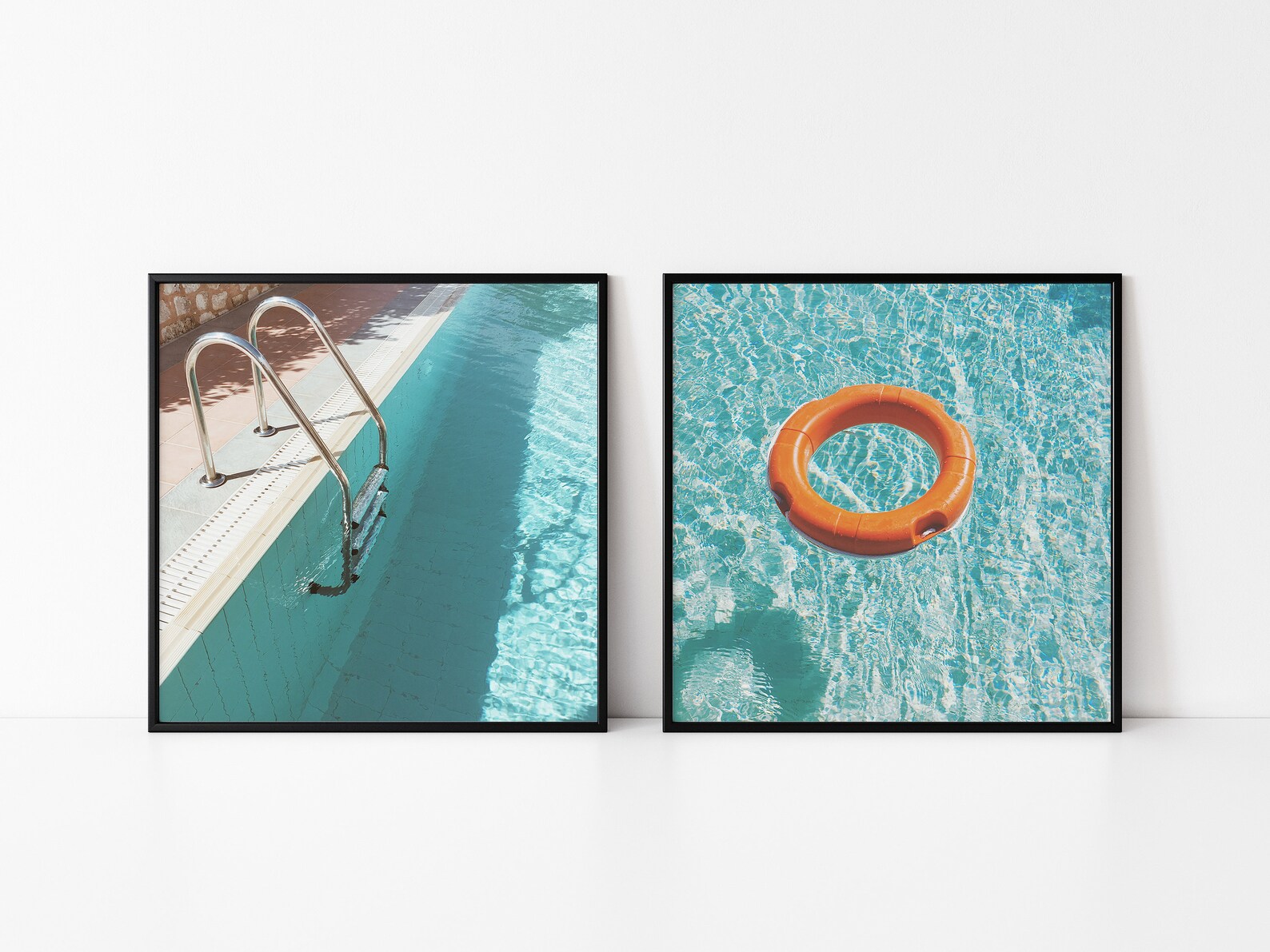 Swimming Pool Art Print Set of 2 Large Wall Art Mid Century - Etsy