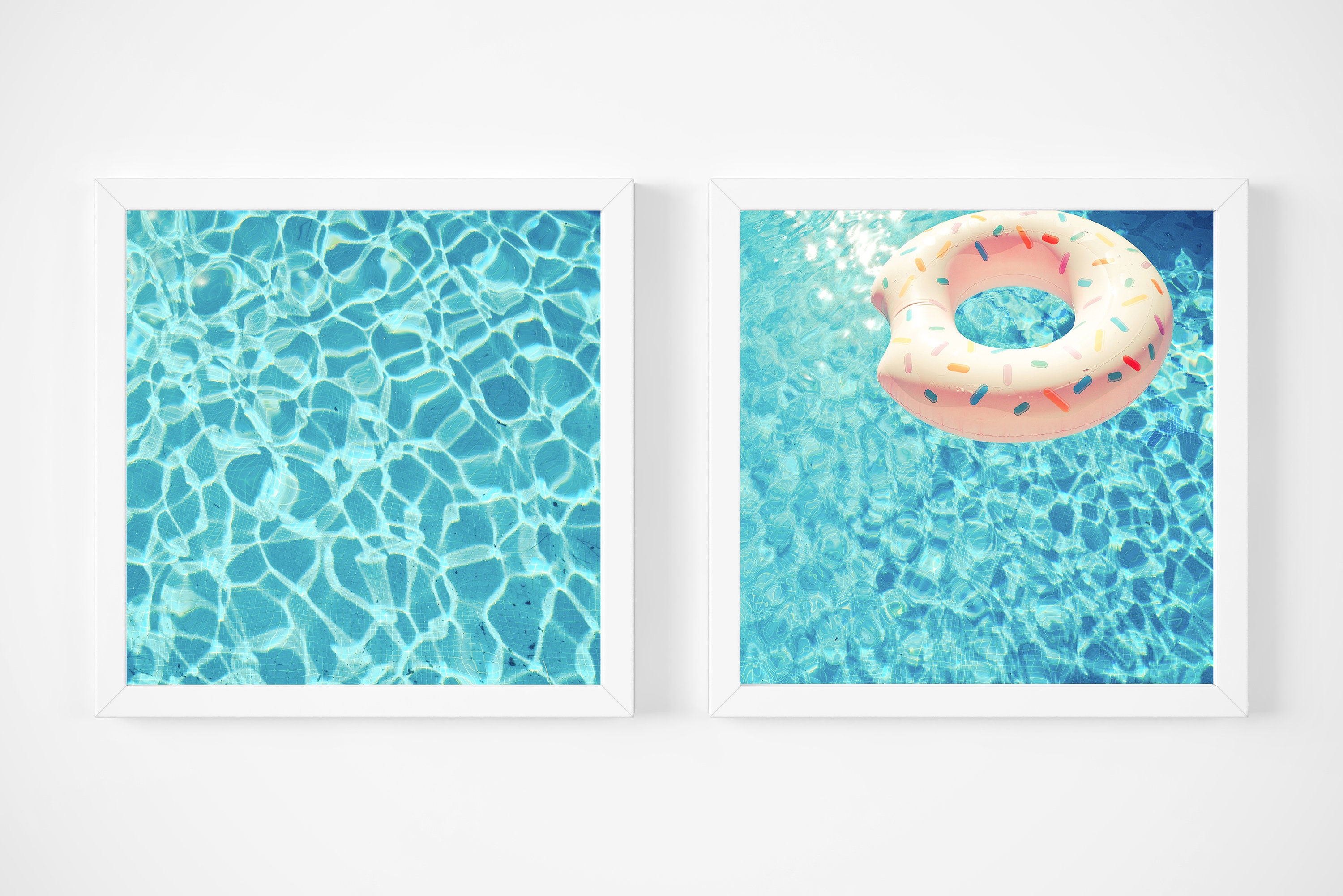 Swimming Pool Art Print Set of 2 Large Wall Art Mid Century | Etsy