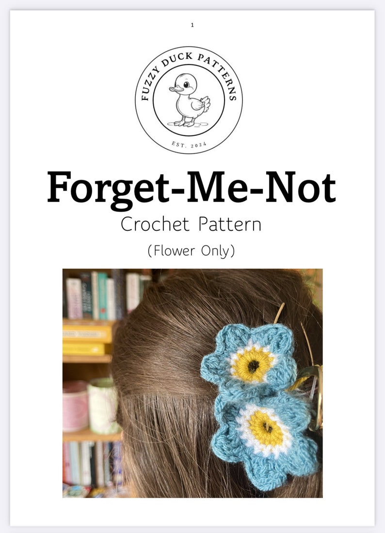 Forget Me Not Flower Crochet Pattern PDF Instant Download, Crochet ...