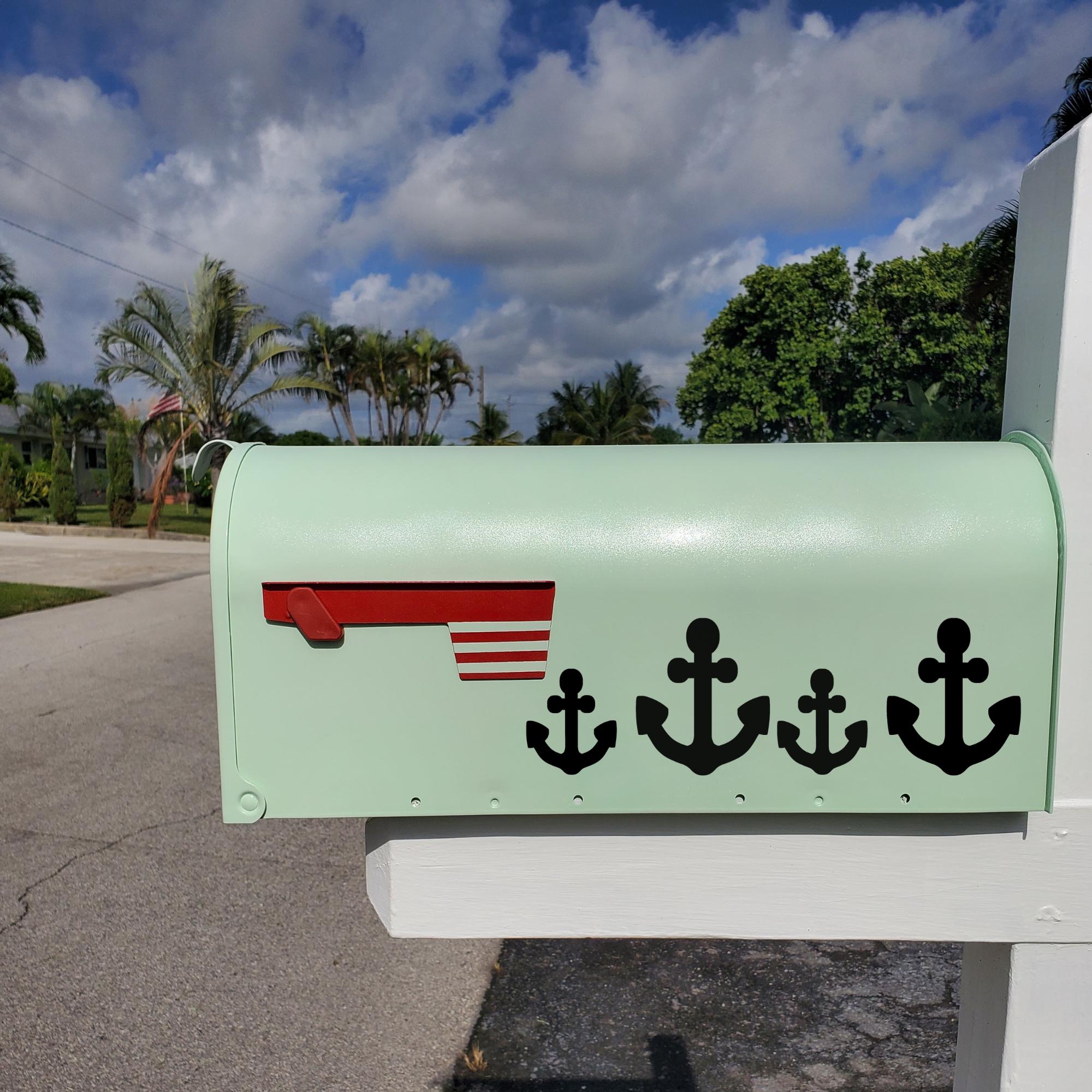 Anchor Mailbox Painted Teal Blue Housewarming Gift for Boat Lover ...