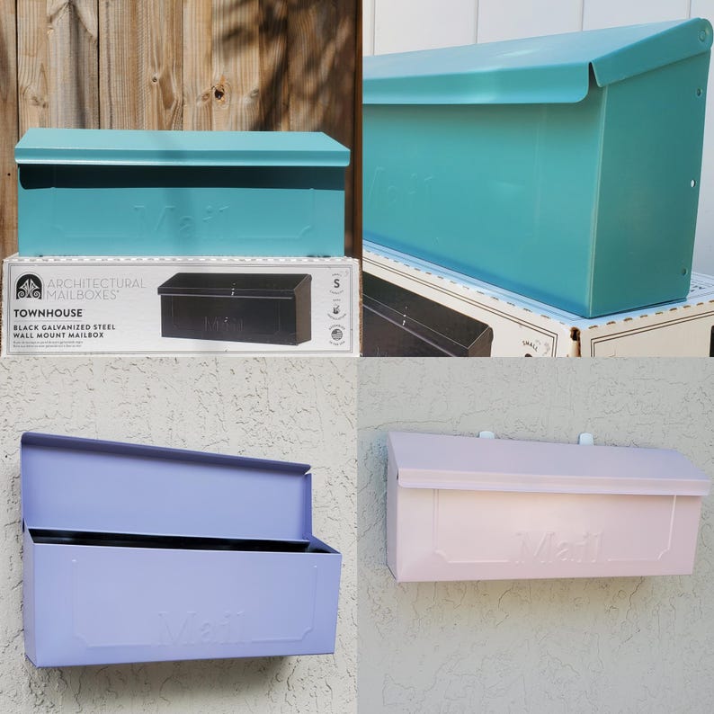 Teal Wall Mount Mailbox for Office or Townhouse Mailbox, Closing Gift ...