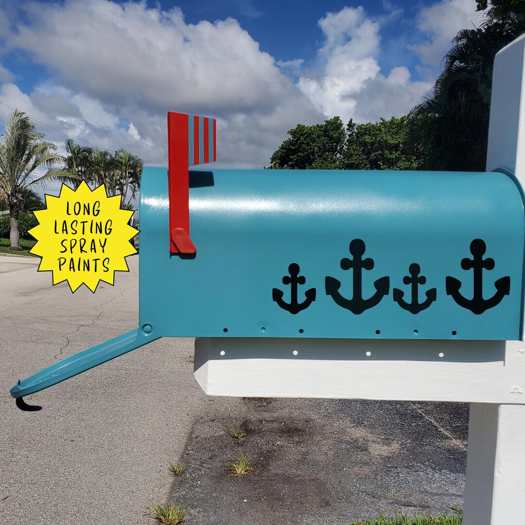 Anchor Mailbox Painted Teal Blue Housewarming Gift for Boat Lover ...