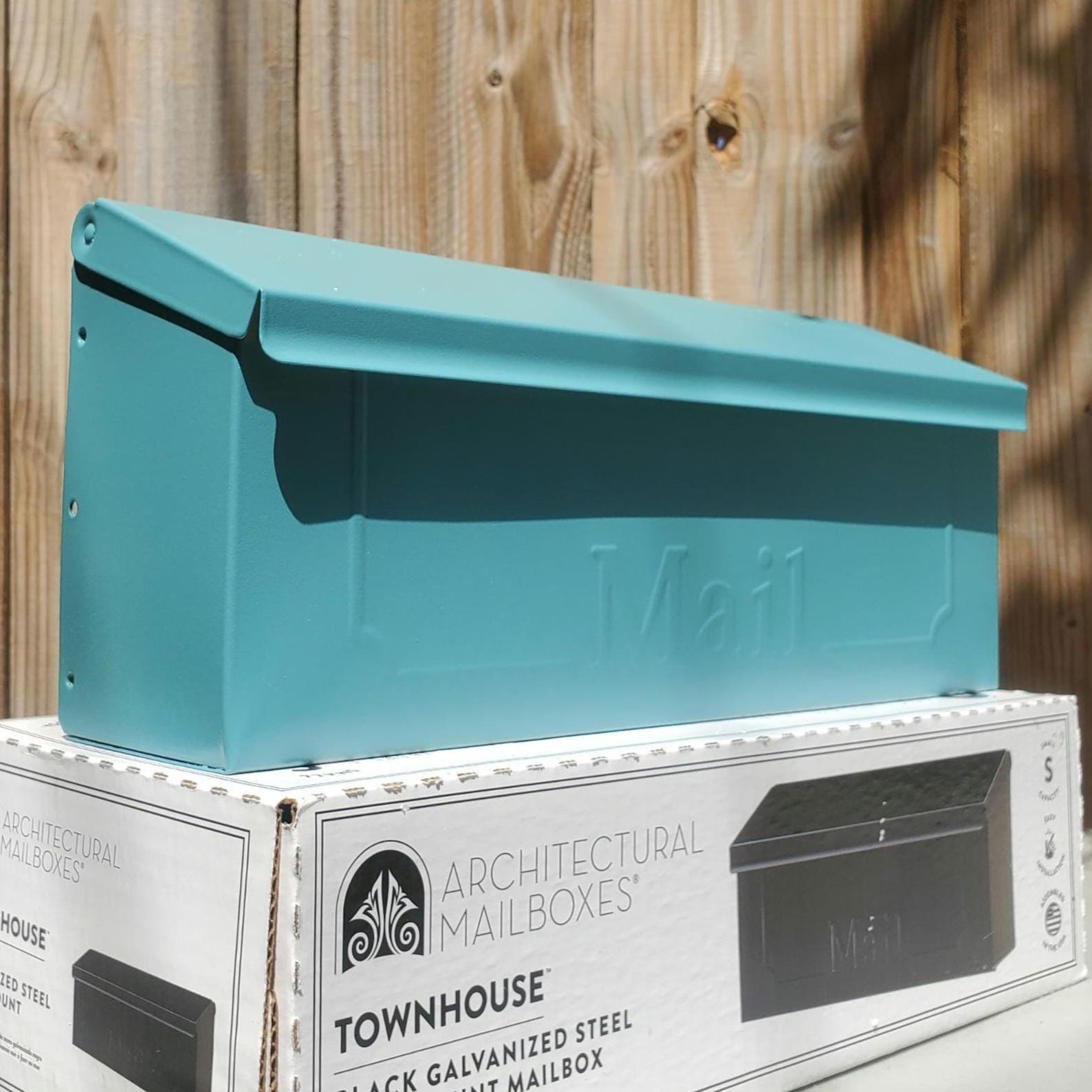Teal Wall Mount Mailbox for Office or Townhouse Mailbox, Closing Gift ...