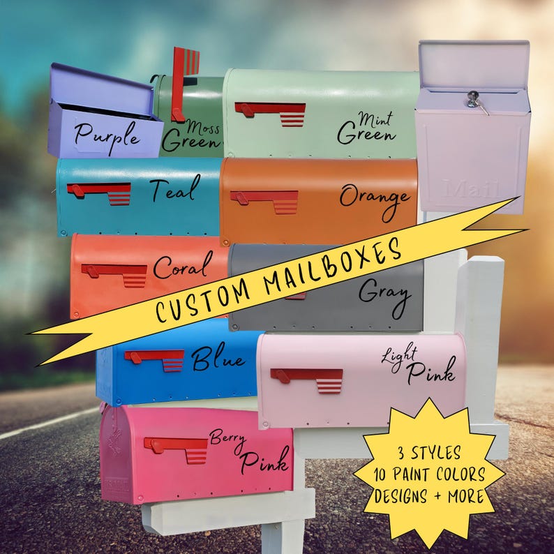 Pretty Pink Mailbox, Light Pink Post Mount Mailbox for New Home Owner ...