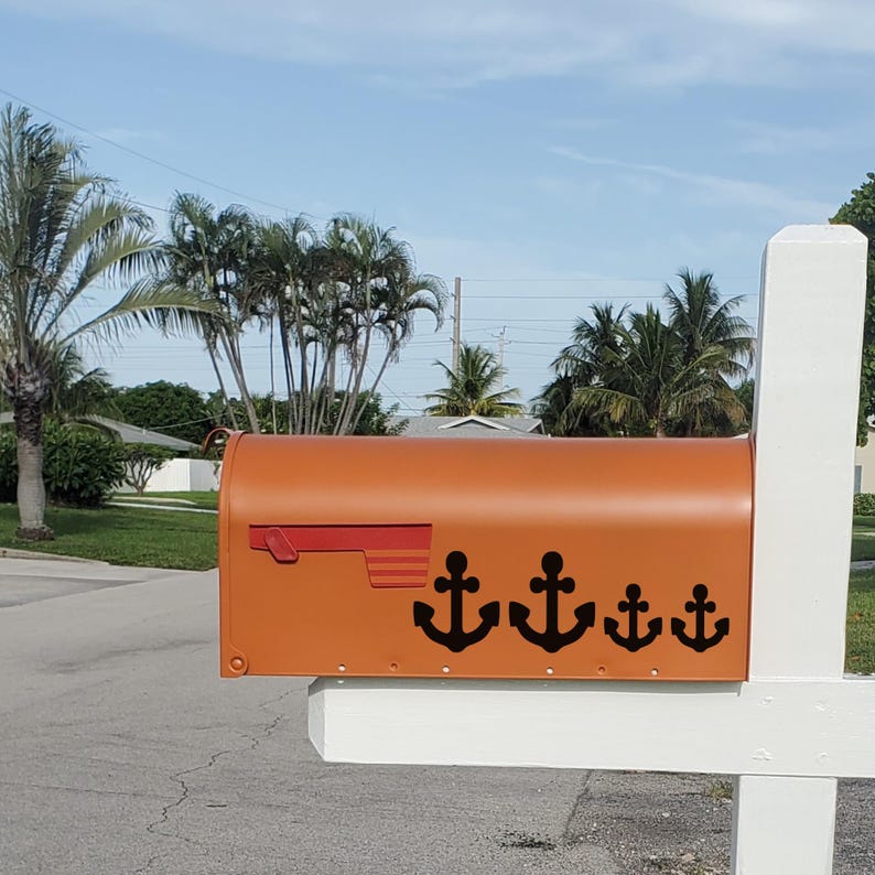 Anchor Mailbox Painted Teal Blue Housewarming Gift for Boat Lover ...