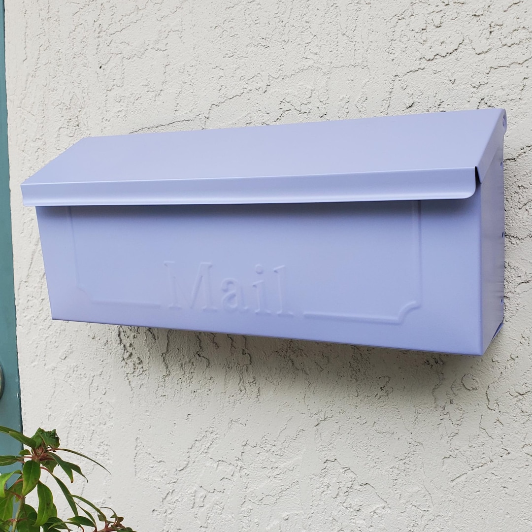 Painted Mailbox Wall Mount Horizontal Mailbox for House, Purple Mailbox ...