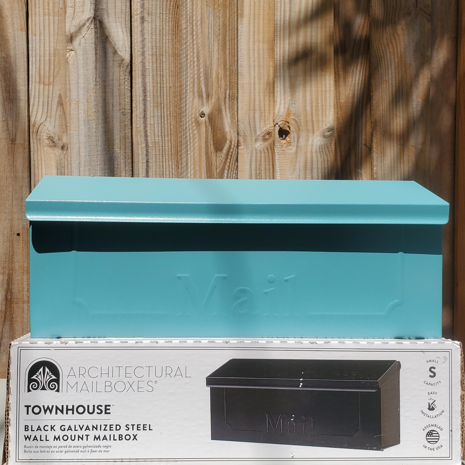Teal Wall Mount Mailbox for Office or Townhouse Mailbox, Closing Gift ...