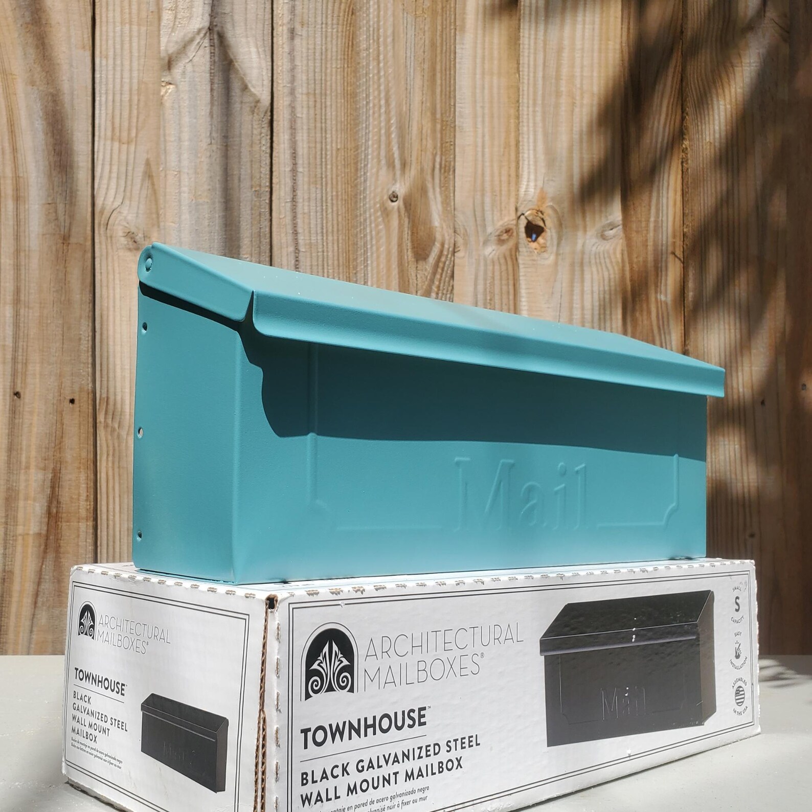 Teal Wall Mount Mailbox for Office or Townhouse Mailbox, Closing Gift ...