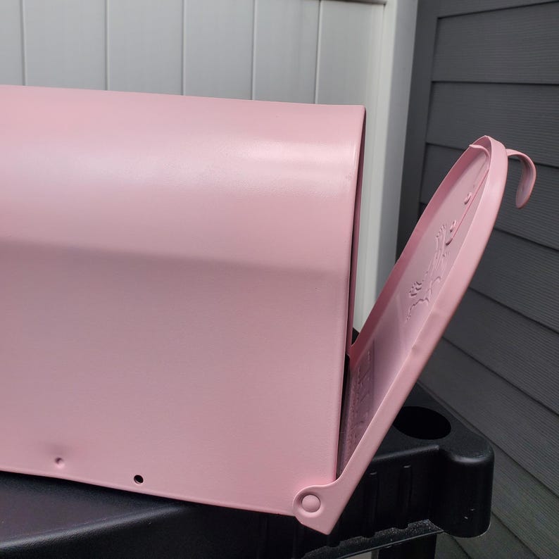 Pretty Pink Mailbox, Light Pink Post Mount Mailbox for New Home Owner ...