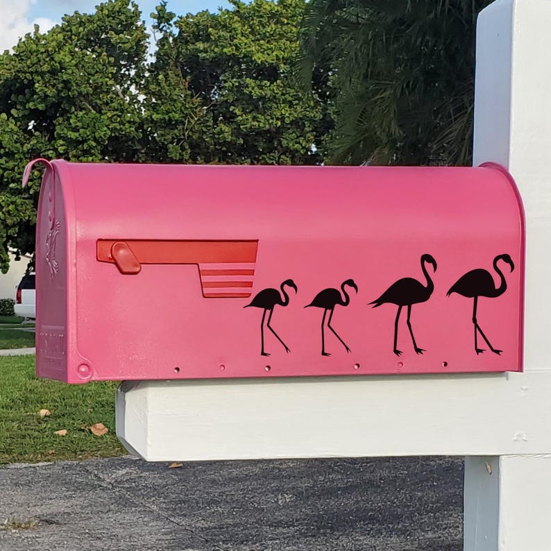 Tropical Mailbox Painted Flamingo Family Housewarming Gift Beach House ...
