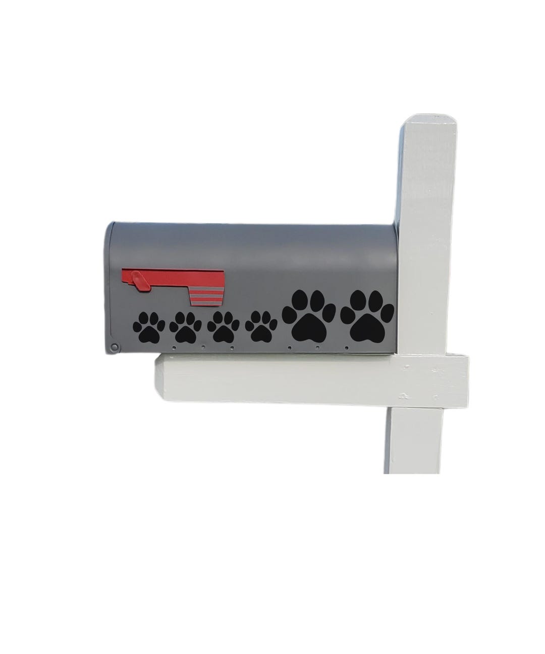 Custom Dog Print Mailbox, Unique Mailbox, Paw Print Painted Mailbox ...