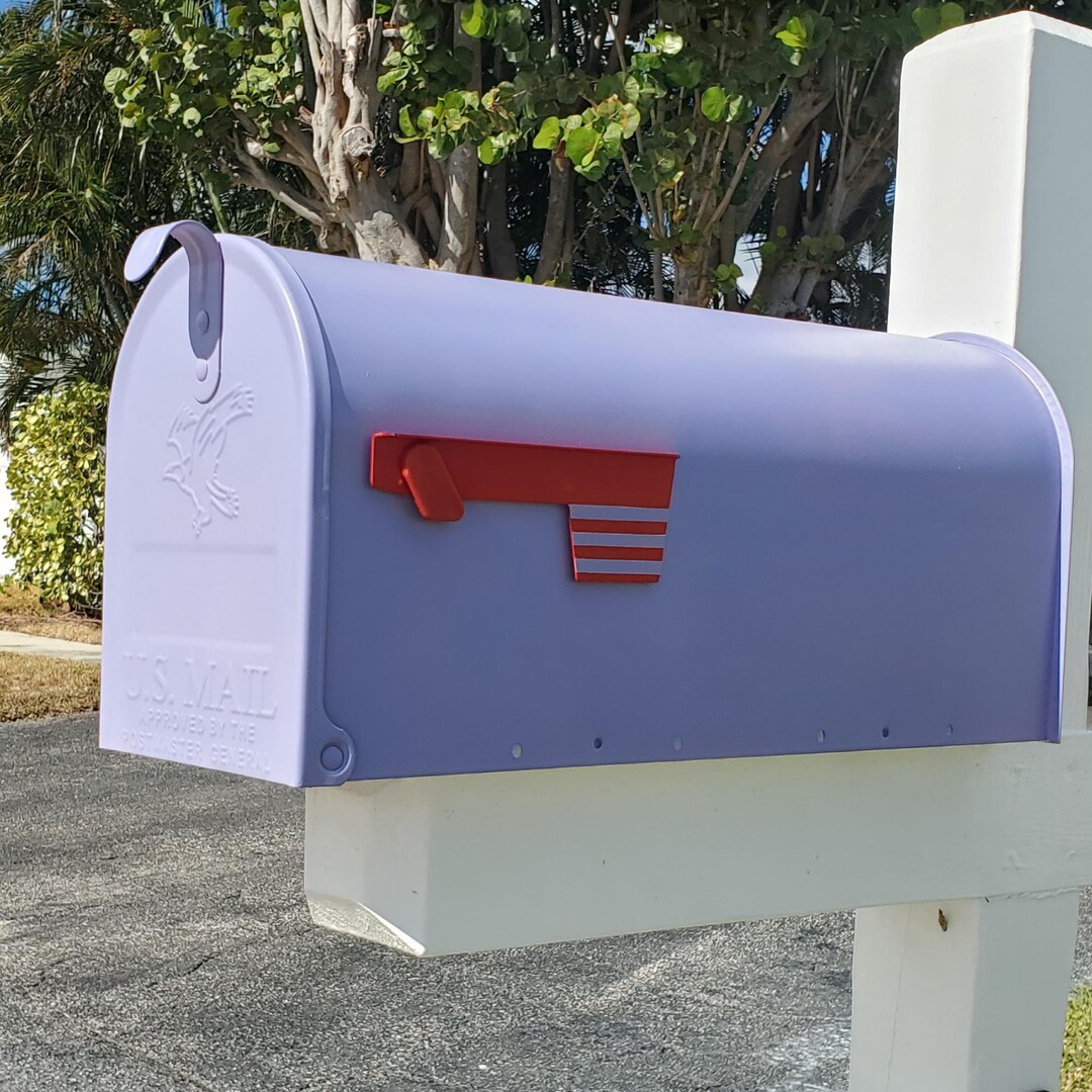 Purple Mailbox, Custom Painted Mailbox in French Lilac, UV + Rust ...