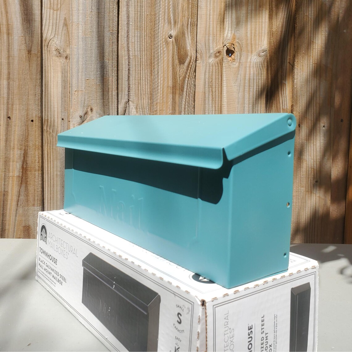 Teal Wall Mount Mailbox for Office or Townhouse Mailbox, Closing Gift ...