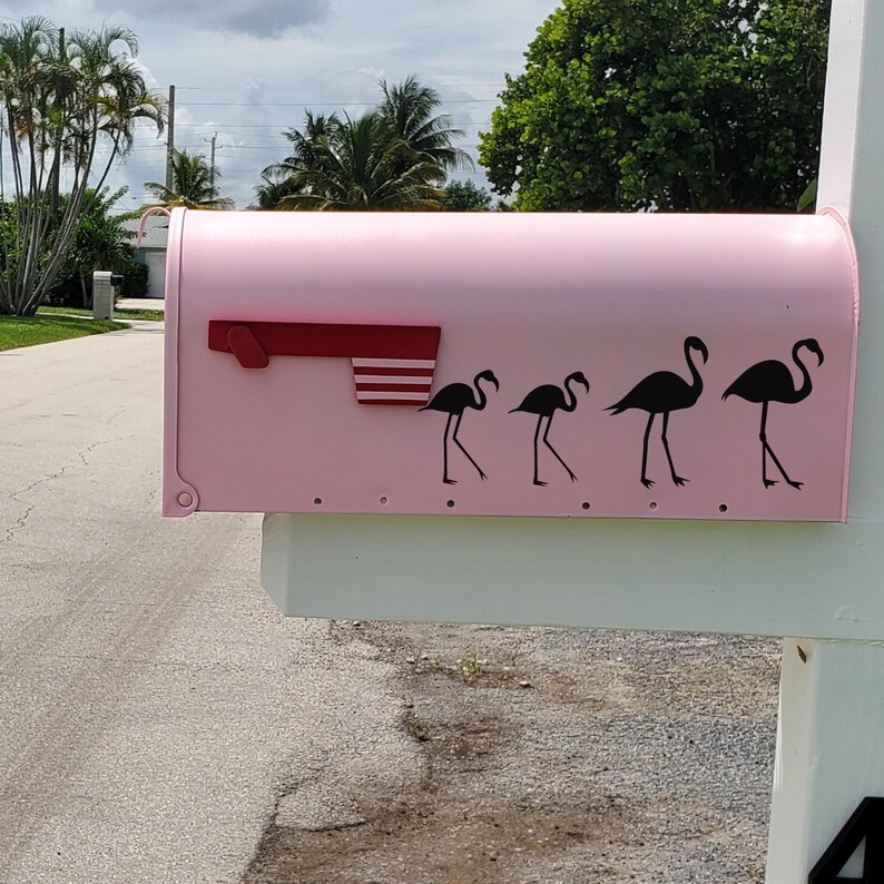 Tropical Mailbox Painted Flamingo Family Housewarming Gift Beach House ...