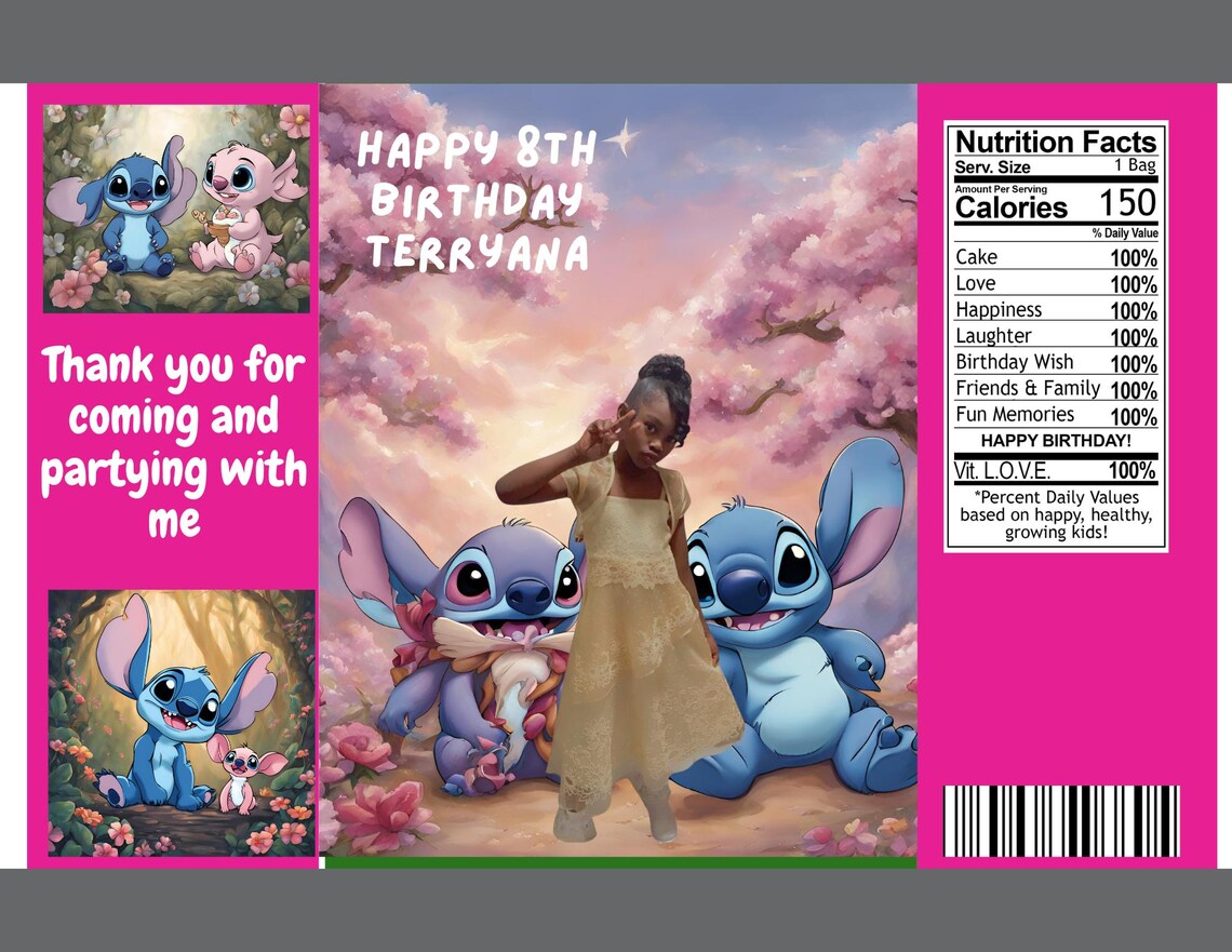 Stitch and Angel Chip Bag - Etsy