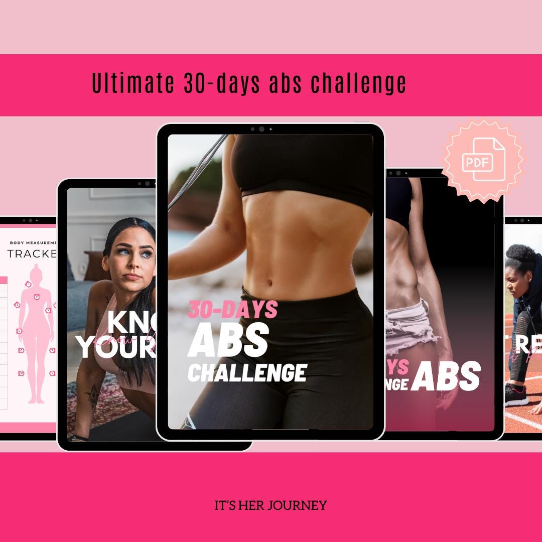30-day Abs Challenge PDF | Core Workout Plan | Digital Fitness Guide ...
