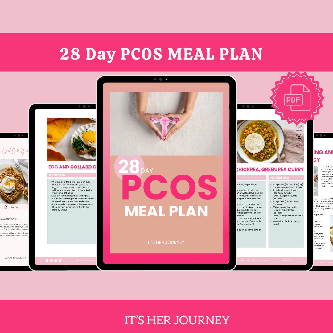 PCOS 28-day Meal Plan, Nutrition Guide, Women's Health Recipe Book ...