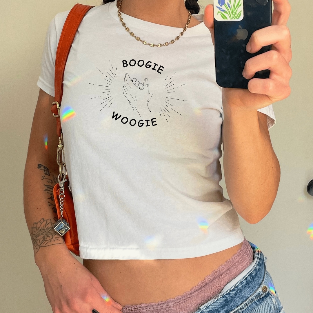 Boogie Woogie Tee - 2000s Graphic Baby Tee - Tod Top - Subtle Anime T ...