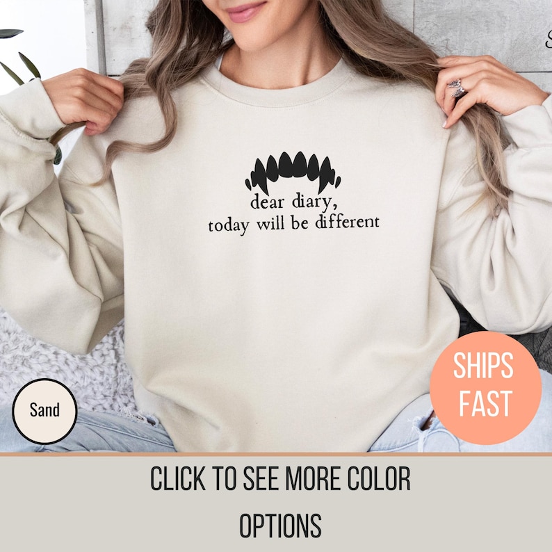 Dear Diary Vampire Sweatshirt, Mystic Falls TVD Fan Gift - Etsy