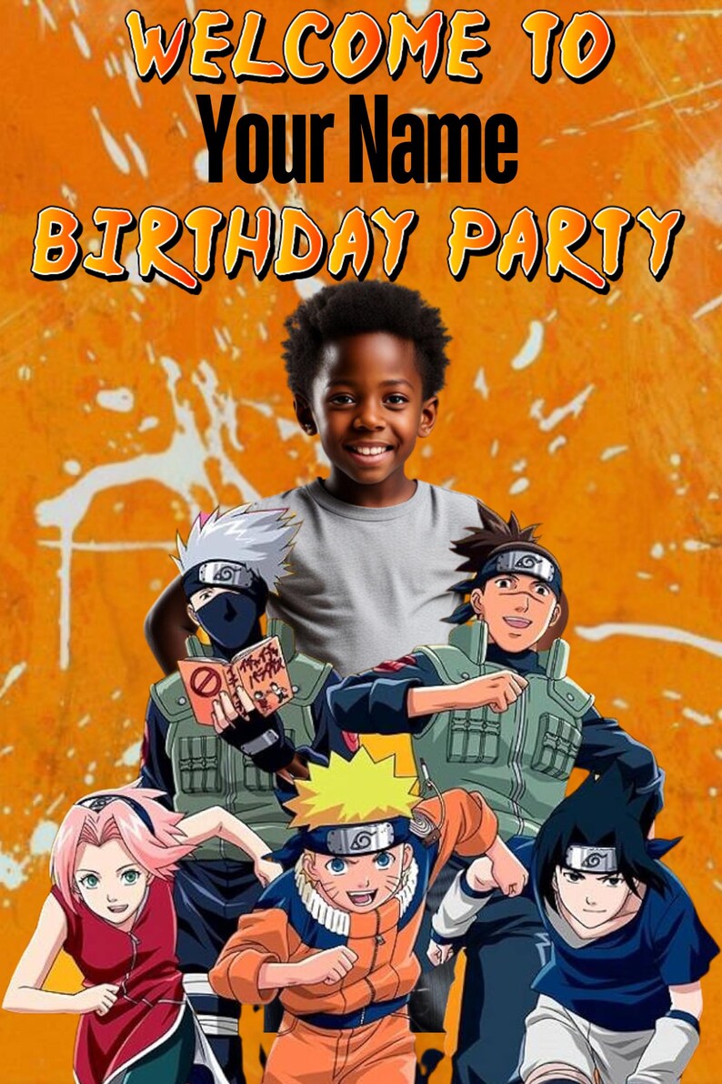 Naruto Custom Welcome Sign, Naruto Birthday, Digital Download - Etsy
