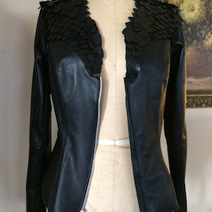 Dragon Scale Fitted Black Leather Jacket [custom Made to Your ...