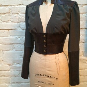 Steampunk Cropped Leather Jacket, Firefly Inspired, Sci-fi, Victorian ...