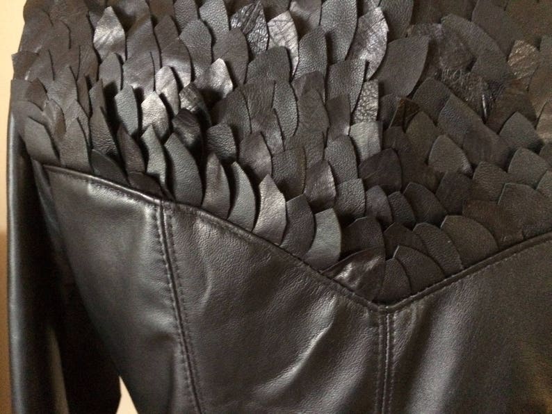 Dragon Scale Fitted Black Leather Jacket [custom Made to Your ...