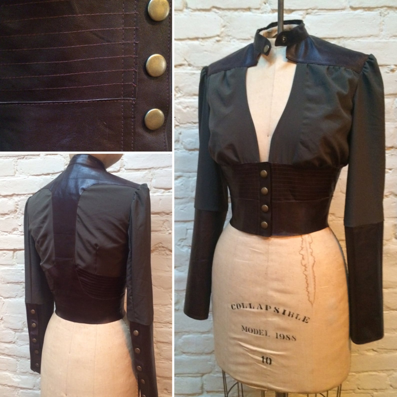 Steampunk Cropped Leather Jacket, Firefly Inspired, Sci-fi, Victorian ...
