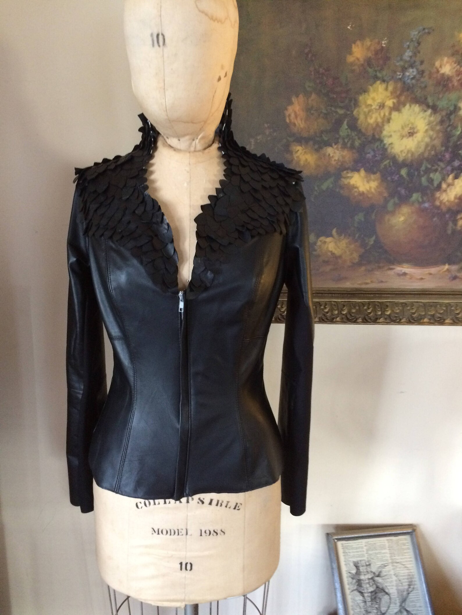 Dragon Scale Fitted Black Leather Jacket [custom Made to Your ...