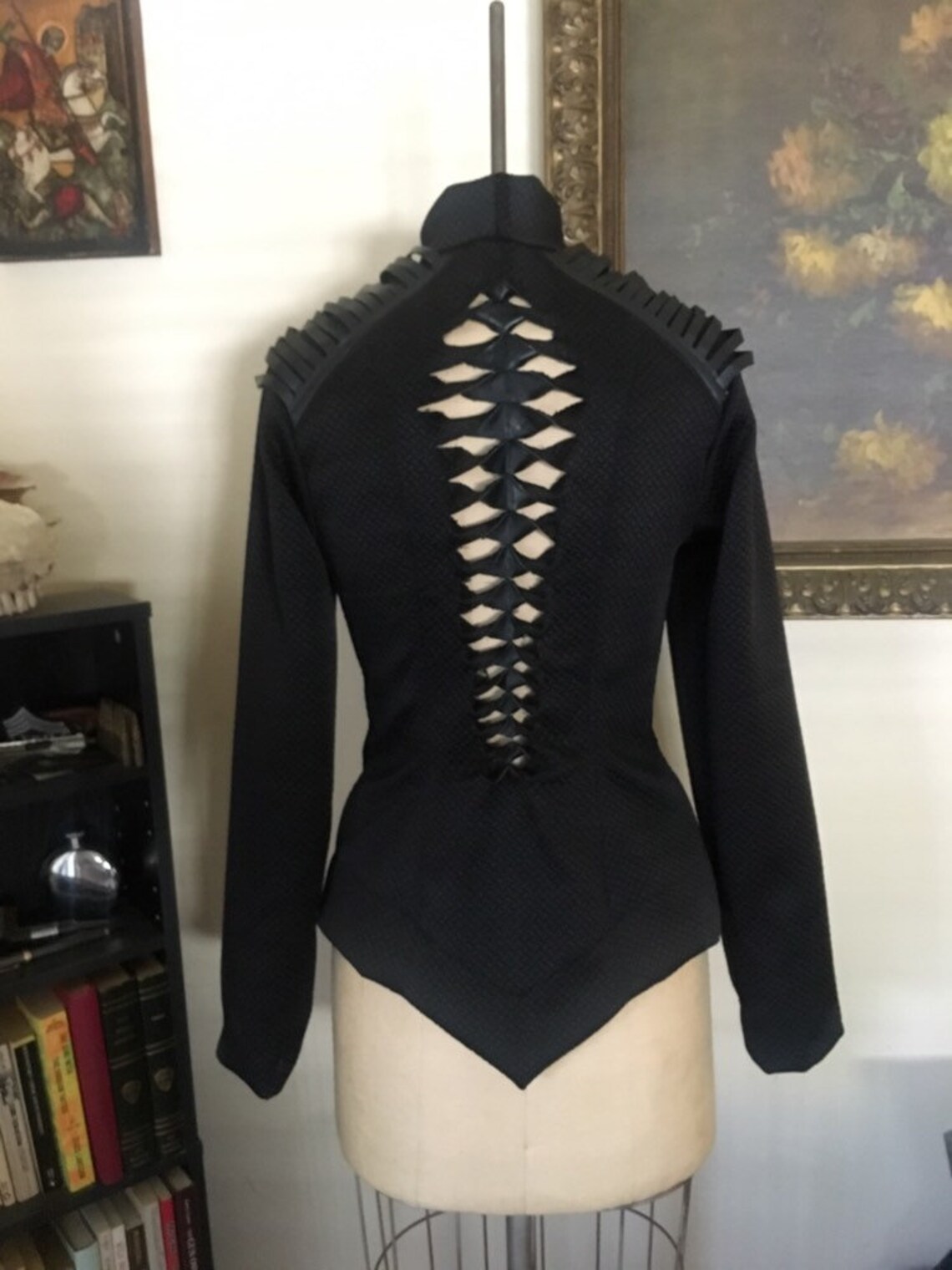 Black Brocade and Leather Jacket Inspired by Cersei Lannister [custom ...