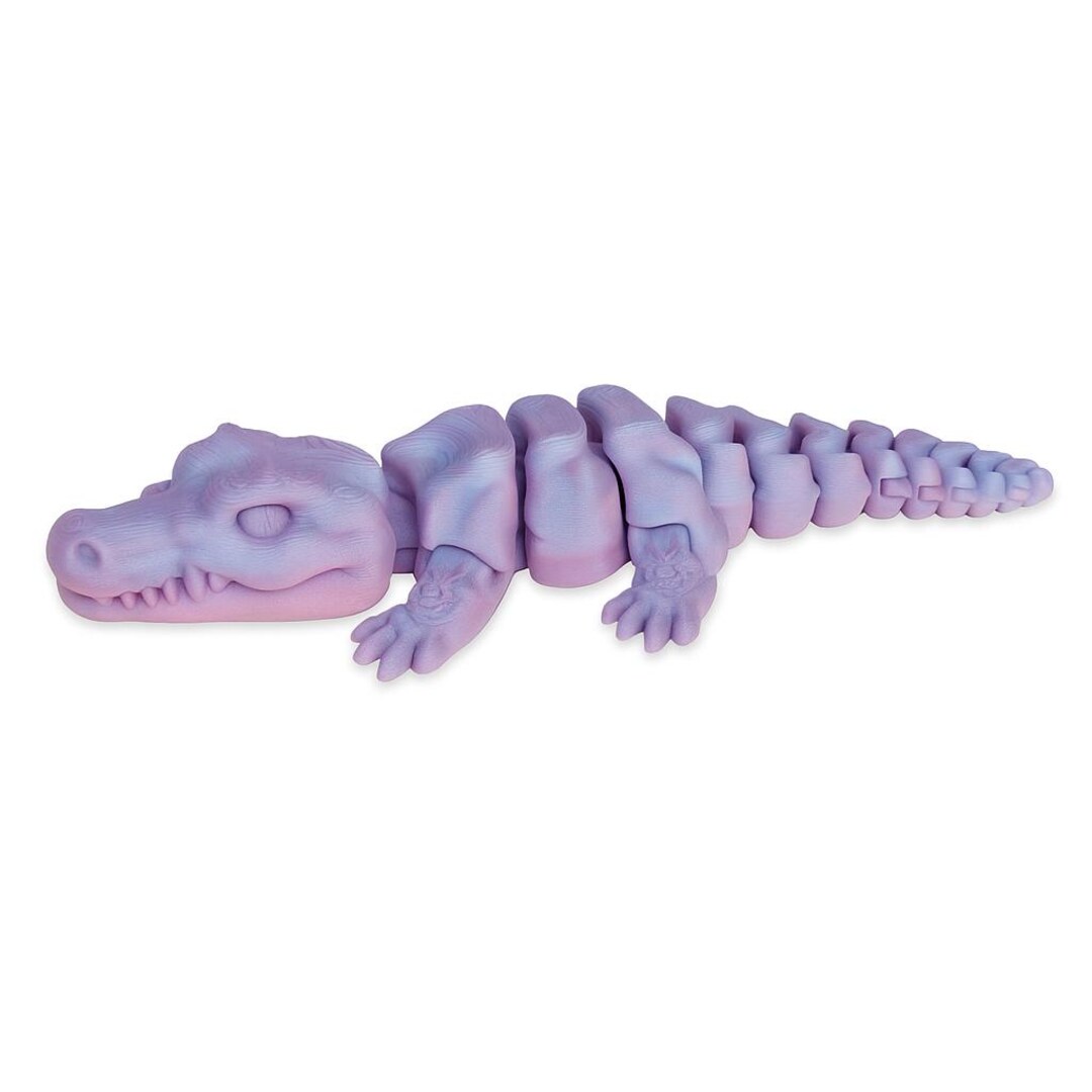 Flexi Crocodile Fidget Toy – 3D Printed Articulated Reptile | 5" Long ...