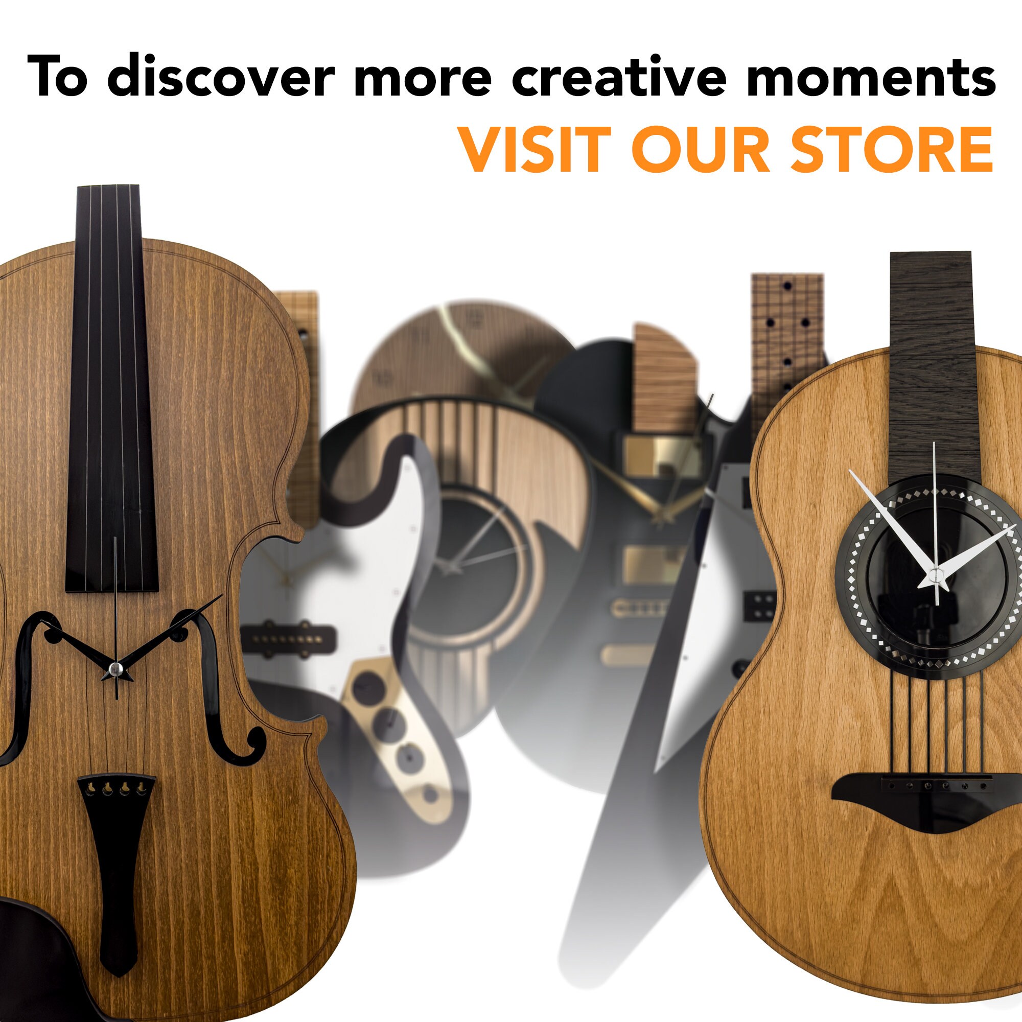 Violin Wall Clock, Cello Wall Clock, Wooden Wall Clock, Decorative Wall ...
