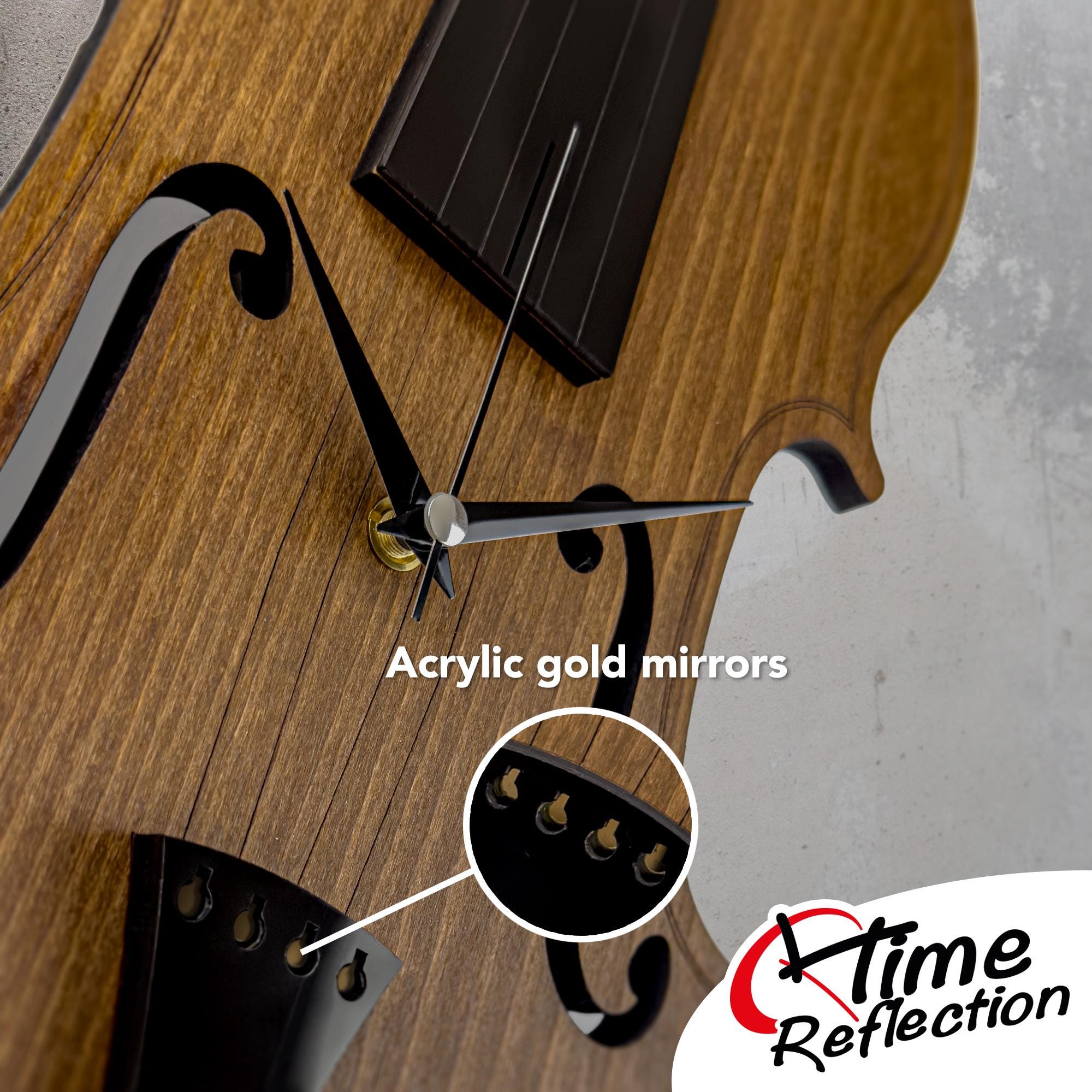 Violin Wall Clock, Cello Wall Clock, Wooden Wall Clock, Decorative Wall ...