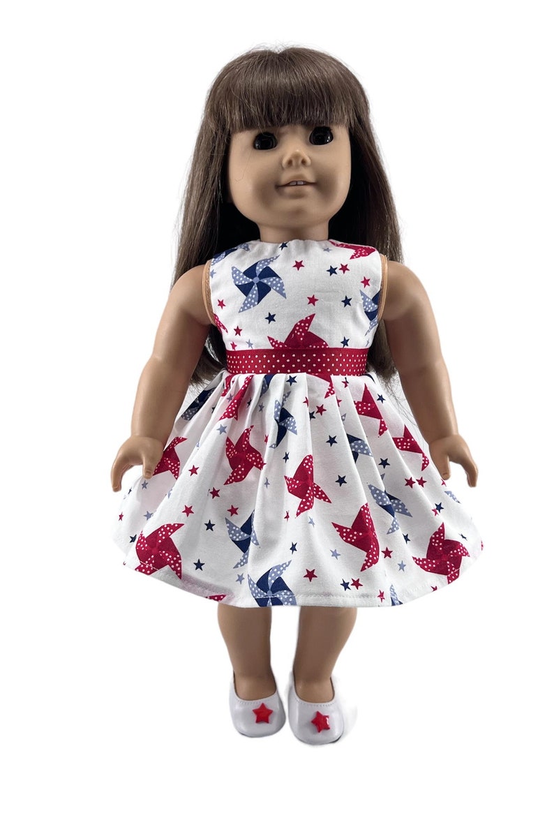 Doll Clothes-made for 18" American Dolls, Patriotic Dress Red, Blue ...