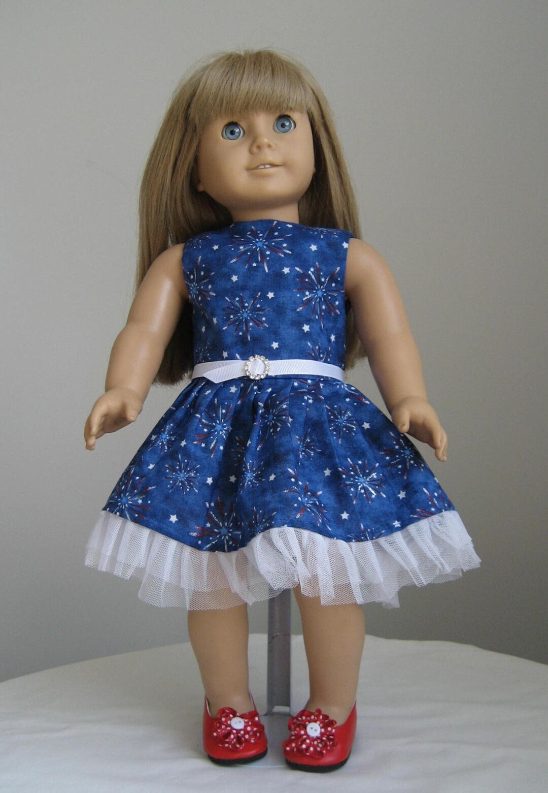 Clothes Made To Fit 18 American Dolls Red White Blue And Silver Patriotic Dress Fits 18