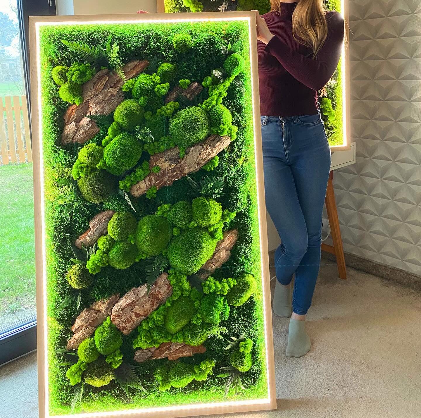 Preserved Moss Ceiling Panel With LED Lights | Eco-friendly Zero Care ...